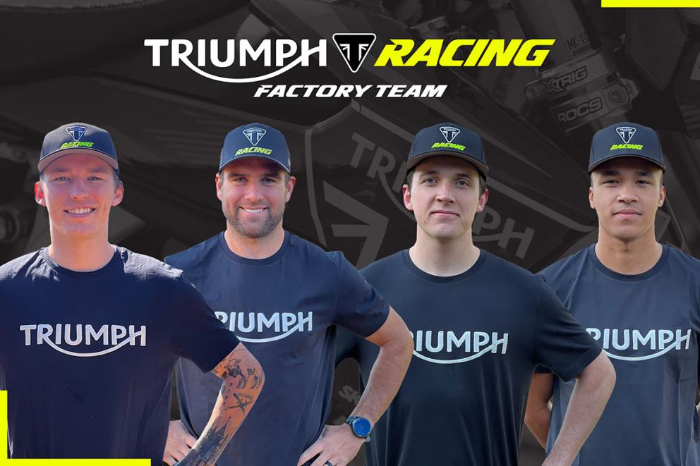 Triumph Factory anuncia su equipo de cuatro pilotos en SMX | Moto1Pro